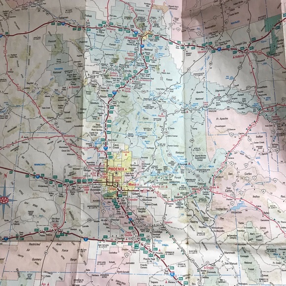 Aaa | Other | Vintage 992 Arizona New Mexico Road Map | Poshmark